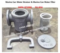 China Technical parameter drawings For Can Water Strainer FH-5K-80A  & Can Water Filter FH-10K-80A Cast iron body, stainless steel filter element for sale