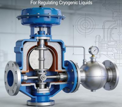 China High Performance Thermal Insulated Pneumatic Diaphragm Actuated 2 Way Globe Control Valve For Precise Regulation Of Cryogenic Liquids for sale