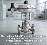 China High Performance Thermal Insulated Pneumatic Diaphragm Actuated 2 Way Globe Control Valve For Precise Regulation Of Cryogenic Liquids for sale