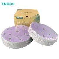 China Waterproof Automotive Sandpaper Disc 500 Grit  150mm Violet Round 15 Holes Dry for sale