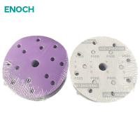 China Waterproof Automotive Sandpaper Disc 500 Grit  150mm Violet Round 15 Holes Dry for sale