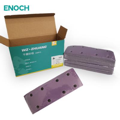China 8 Inch 180 Grit Hook And Loop Automotive Sandpaper Sheets Orbital Pads Rectangle P180 for sale