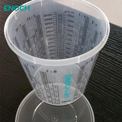 China 1/2 Pint Plastic Large Paint Mixing Cups 4 To 1 Ratio For Water Base Paint Mixing System for sale