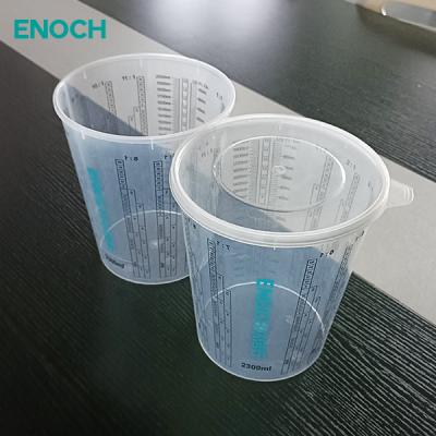 China 2300ml 5 Quart  Automatic Spray Gun Mixing Cups Transparent Plastic Auto Paint Mixing for sale