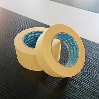 China 25mm Yellow Green Crepe Paper Tape Water Acrylic Glue Resistant Anti UV for sale