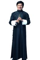 China Jackie Chan Lifelike Celebrity Wax Sculptures Custom Silicone Fiberglass Statue for sale
