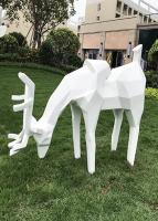 China Cute Deer Outdoor Fiberglass Sculpture Statue For Garden Park for sale