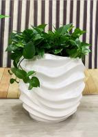 China Handmade White FRP Flower Pots Wave Shaped For Hotel for sale