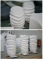 China Handmade White FRP Flower Pots Wave Shaped For Hotel for sale