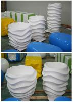 China Handmade White FRP Flower Pots Wave Shaped For Hotel for sale