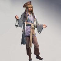 China Human Museum Pirate Life Size Wax Figures / Jack Sparrow Sculpture for sale