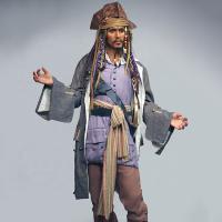 China Human Museum Pirate Life Size Wax Figures / Jack Sparrow Sculpture for sale