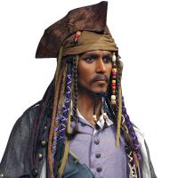 China Human Museum Pirate Life Size Wax Figures / Jack Sparrow Sculpture for sale
