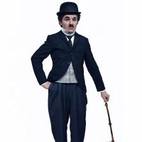 China Charlie Chaplin Celebrity Wax Figures / Painting Realistic Life Size Wax Statue for sale