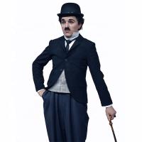 China Charlie Chaplin Celebrity Wax Figures / Painting Realistic Life Size Wax Statue for sale