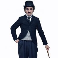 China Charlie Chaplin Celebrity Wax Figures / Painting Realistic Life Size Wax Statue for sale