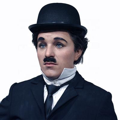 China Charlie Chaplin Celebrity Wax Figures / Painting Realistic Life Size Wax Statue for sale