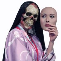 China Horror Theme Wax Sculptures Ghost Resin Human Wax Figure For Park Handmade for sale