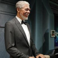 China Attraction Morgan Freeman Wax Statue Handmade Silicone Figure for sale