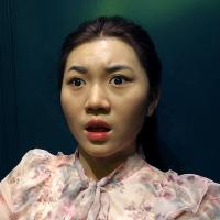 China Indoor Playhouse Silicone Statue Attractive Girl Common People Human Size Wax Figure Stage Property for sale