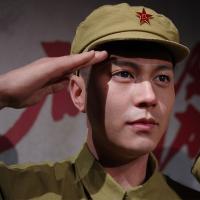 China Handmade Wax Sculptures Silicone Movie Character  Soldier Custom Wax Figure 74.4 Inches for sale