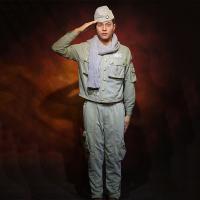 China 74.4 Inches Realistic Wax Figure Clay Sculpting High Simulated Chinese Soldier for sale