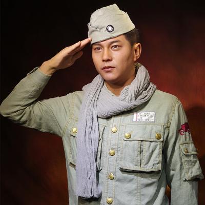 China 74.4 Inches Realistic Wax Figure Clay Sculpting High Simulated Chinese Soldier for sale
