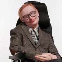 China ODM Celebrity Wax Figures Historical Physicist Stephen Hawking Figure 47 Inches for sale