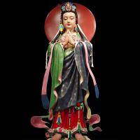 China Buddha Religion Fiberglass Big Size Super Realistic Guanyin Wax Statue For Display for sale