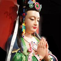 China Buddha Religion Fiberglass Big Size Super Realistic Guanyin Wax Statue For Display for sale