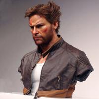 China Famous Personal Wolverine Lifesize Resin Bust Statue Wax Figure for sale