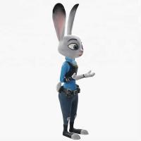 China Rabbit Judy Fiberglass Garden Statues / Life Size Animal Statues For Garden Decoration 90cm for sale
