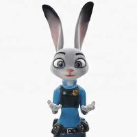 China Rabbit Judy Fiberglass Garden Statues / Life Size Animal Statues For Garden Decoration 90cm for sale