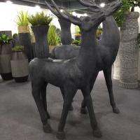 China Large Outdoor Indoor Animal Garden Statues Fiberglass Deers Shape Flower Pot  ODM ISO9001 for sale