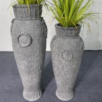China Creative European FRP Flower Pots Indoor Tall Fiberglass Planters Retro Design Vases for sale