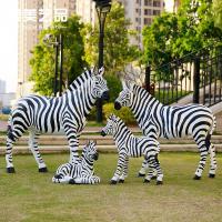 China Extra Large Fiberglass Animal Sculpture Zebra Simulation Landscape Display for sale