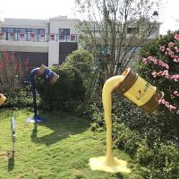 China Landscape Fiberglass Garden Statues Customizable Simulation Paint Bucket Sculpture for sale