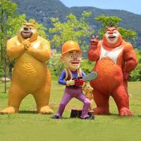 China Resin Fiberglass Garden Statues / Haunting Life Size Resin Bear Statues for sale