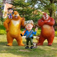 China Resin Fiberglass Garden Statues / Haunting Life Size Resin Bear Statues for sale