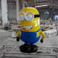 China Painted Fiberglass Garden Statues / OEM Customized Little Yellow Man Resin Garden Sculpture for sale