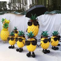 China Outdoor Custom Fiberglass Sculpture / Matte Glossy Giant Pineapple Sculpture for sale