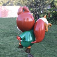 China Colorful Fiberglass Garden Statues / Decoration Resin Funny Squirrel Statue 120cm for sale