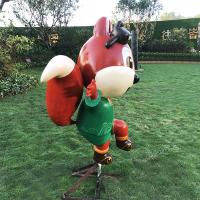 China Colorful Fiberglass Garden Statues / Decoration Resin Funny Squirrel Statue 120cm for sale