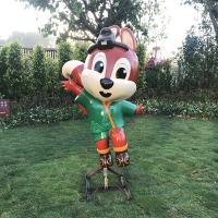 China Colorful Fiberglass Garden Statues / Decoration Resin Funny Squirrel Statue 120cm for sale