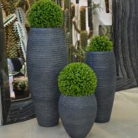 China Hotel Fiberglass Flower Pot Planter Nordic Style Big Flower Pots Set for sale