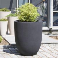 China Round Carved Fiber Clay Flower Pots / Large Fibreglass Plant Pots Outdoor Decor for sale