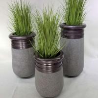 China Lightweight FRP Flower Pots Outdoor Garden Concrete Planters for sale