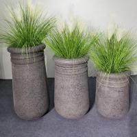 China Lightweight FRP Flower Pots Outdoor Garden Concrete Planters for sale