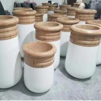 China Lightweight FRP Flower Pots Outdoor Garden Concrete Planters for sale