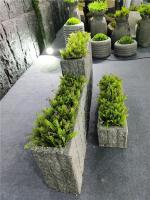 China Resin Modern Fiber Clay Rectangular Planter Craft Garden Fibreglass Pots For Plants for sale